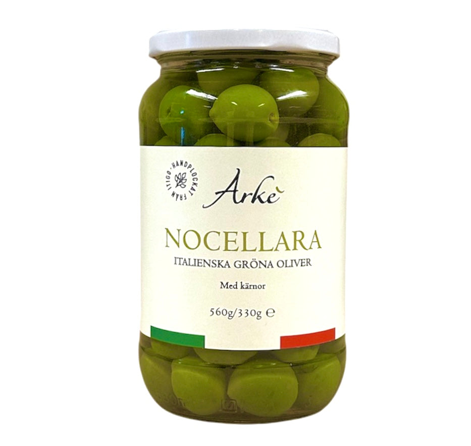 Nocellara del Belice Oliver MED kärna, Arké, 560g – Itigo